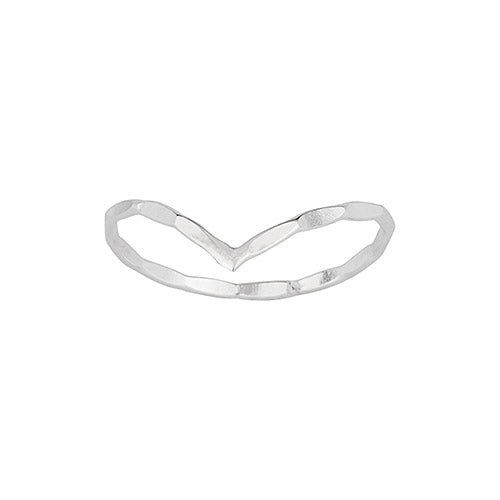 Sterling Silver Hammered Delicate V Ring – Tickledpinkshoppe